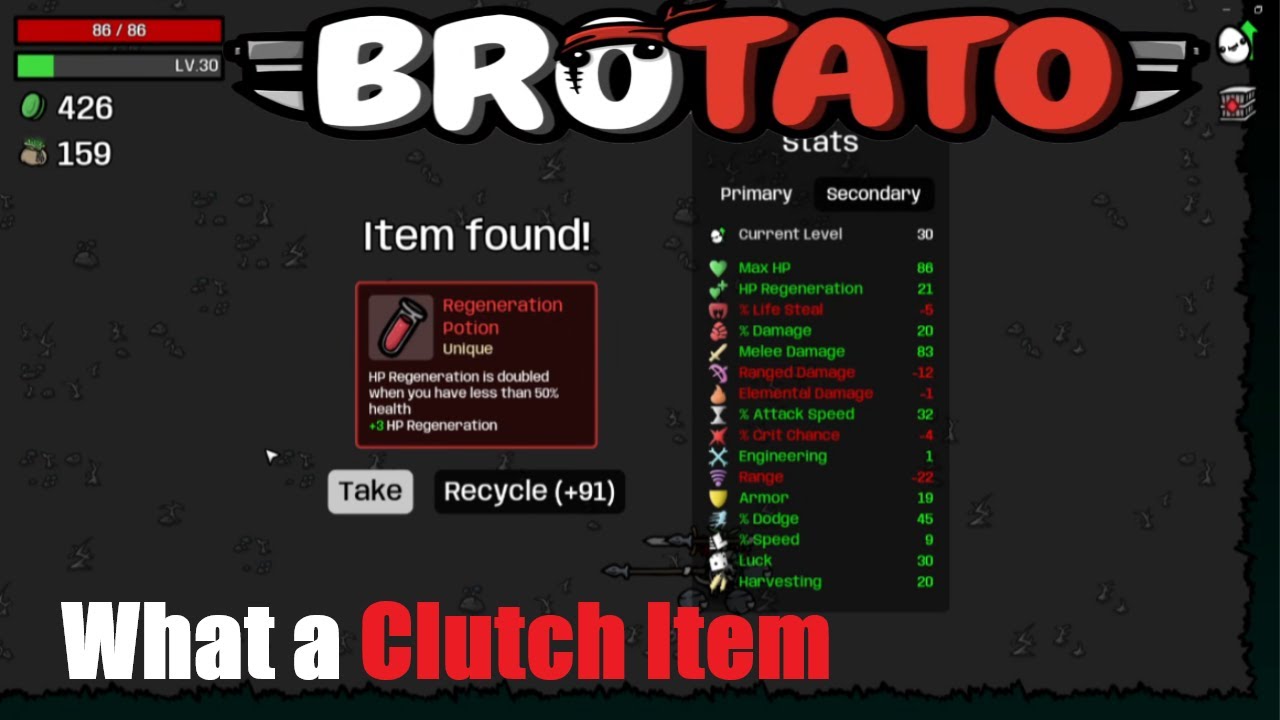 Brotato 1.0 - Mutant Character Danger 5 - Must Build Tanky - YouTube