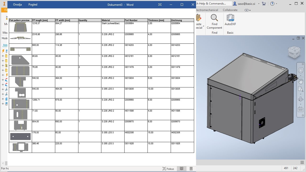 AutoDXF - quick overview: export flat patterns w. included custom iProperties to DXF files and ...