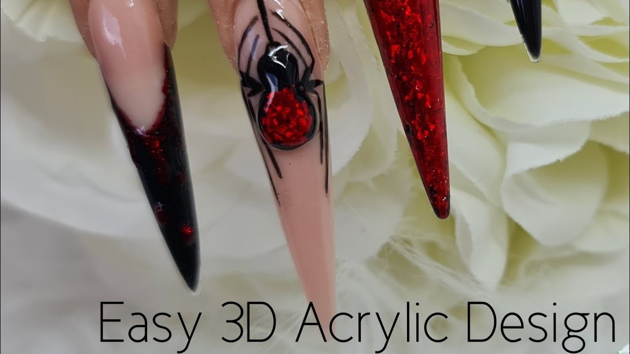 Easy 3d Halloween Spider @notpolish_nails Design - YouTube