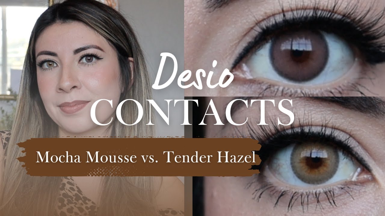 Desio Mocha Mousse vs Tender Hazel | Colored Contact Lens Comparison on ...