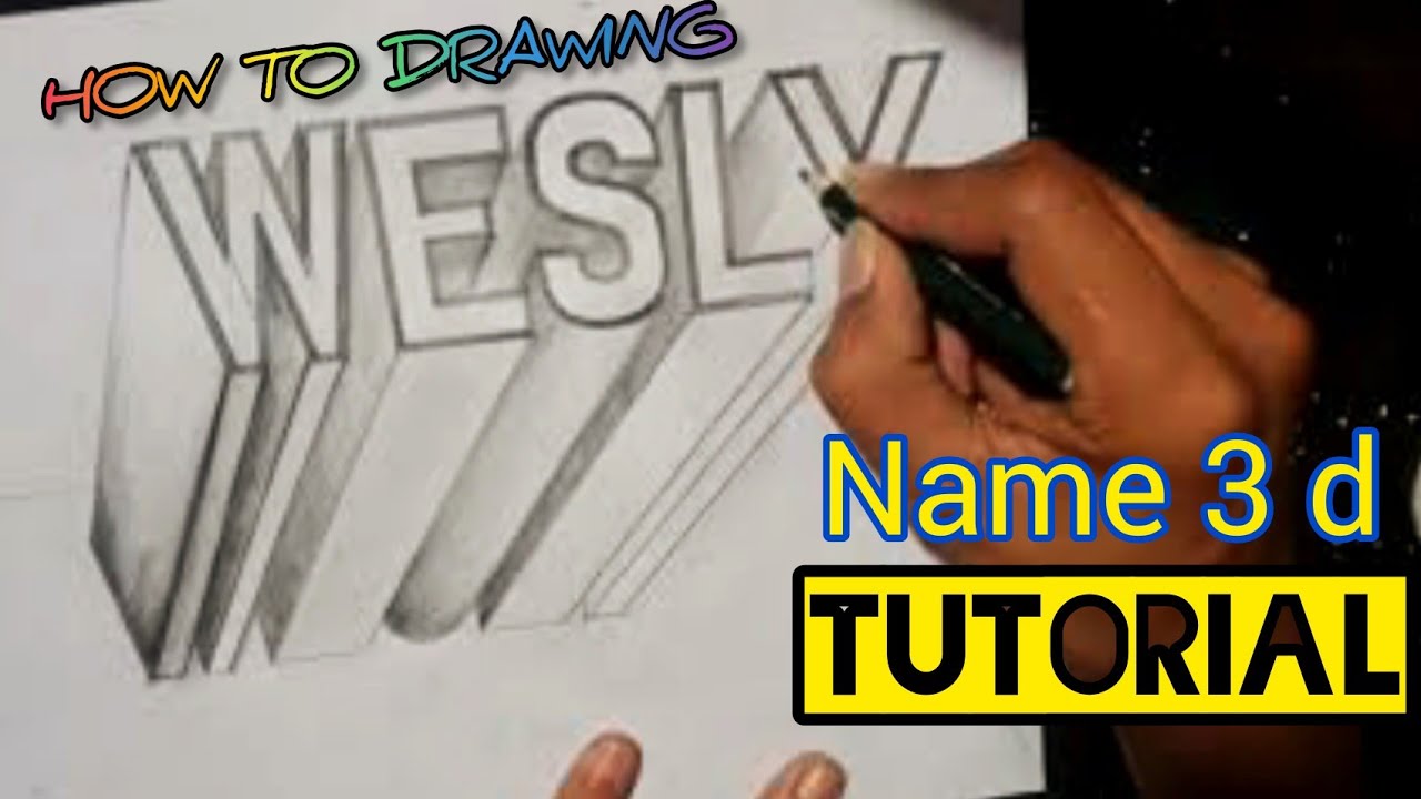 how to draw 3d names with pencil.||simple drawing with pencil# ...