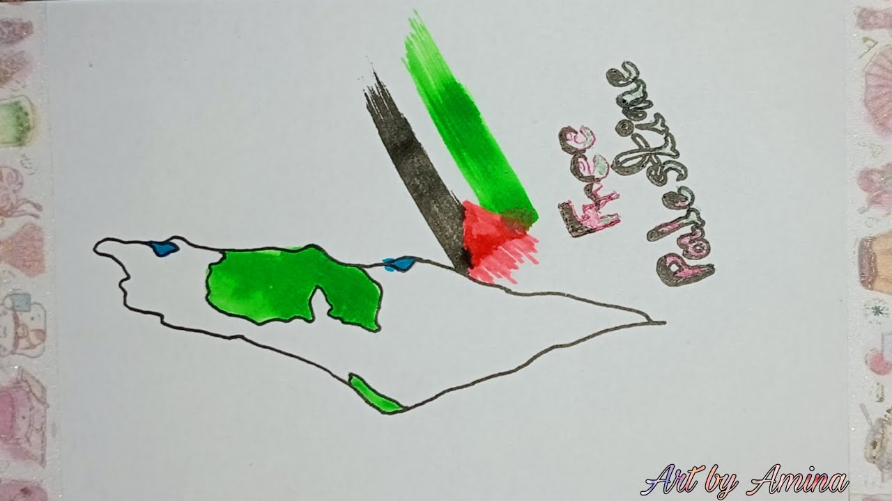 Stand Palestine 🇵🇸 | Free Palestine | Palestine Flag Drawing | One ...