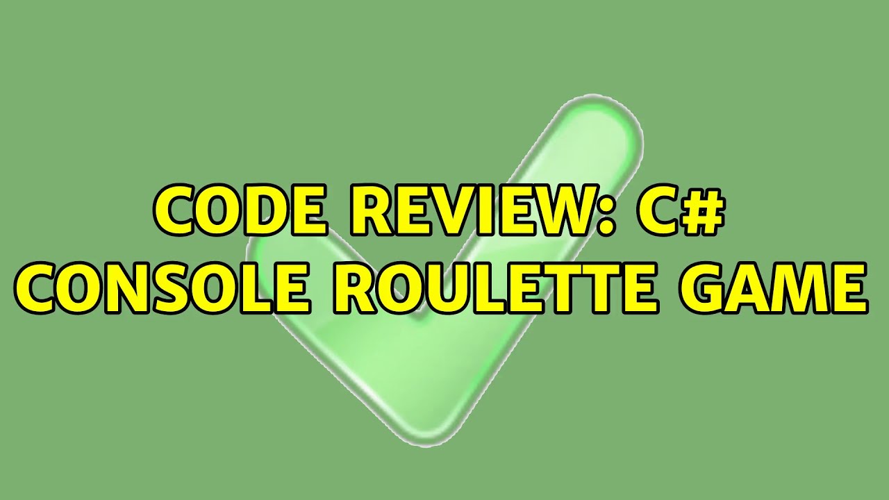 Code Review: C# console roulette game - YouTube