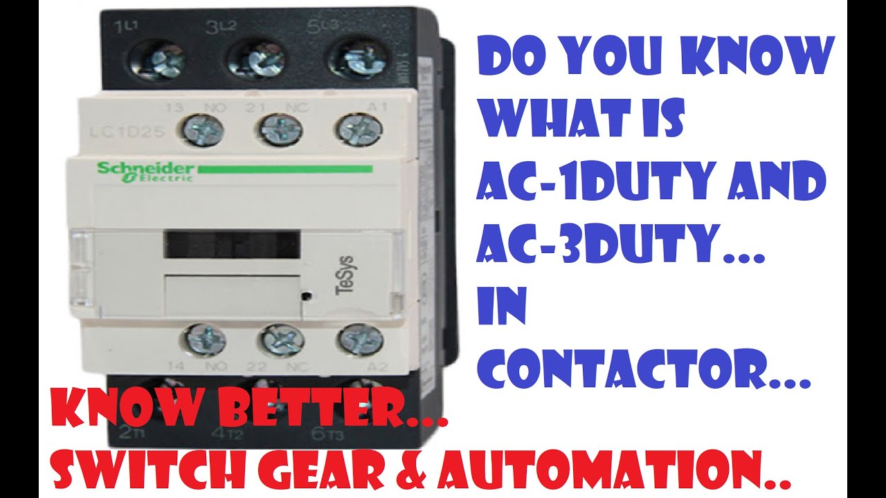 what is AC3 duty contactor rating I AC1 duty contactor rating I ...