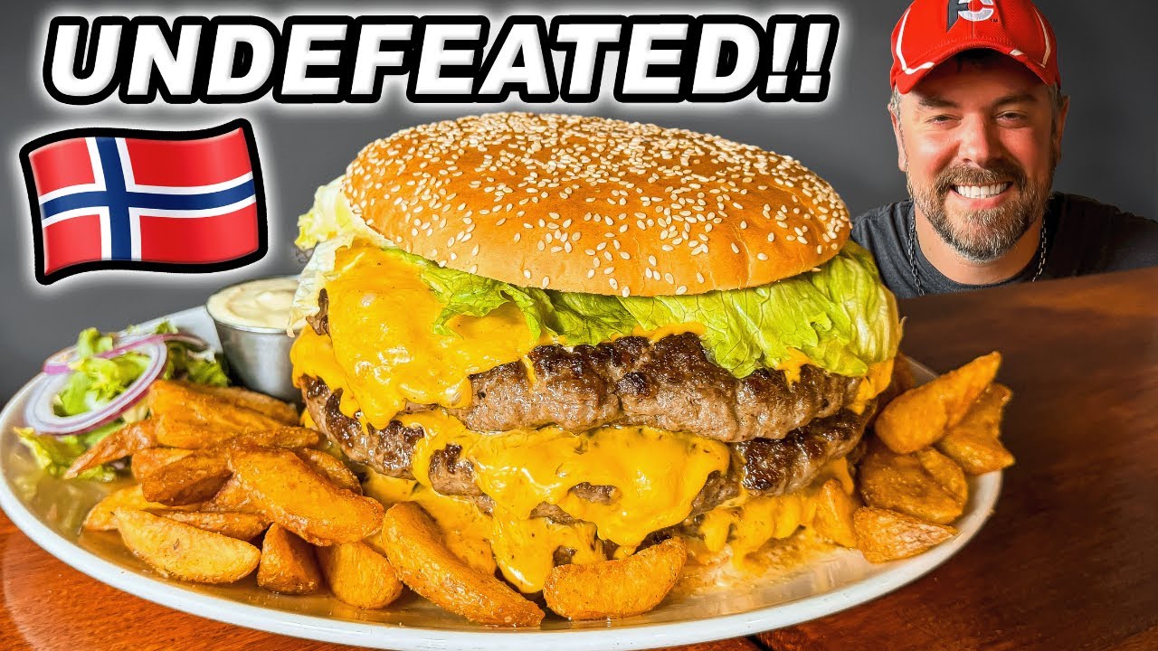 Norway's Undefeated "King of All Burgers" Triple Cheeseburger Challenge!! - YouTube