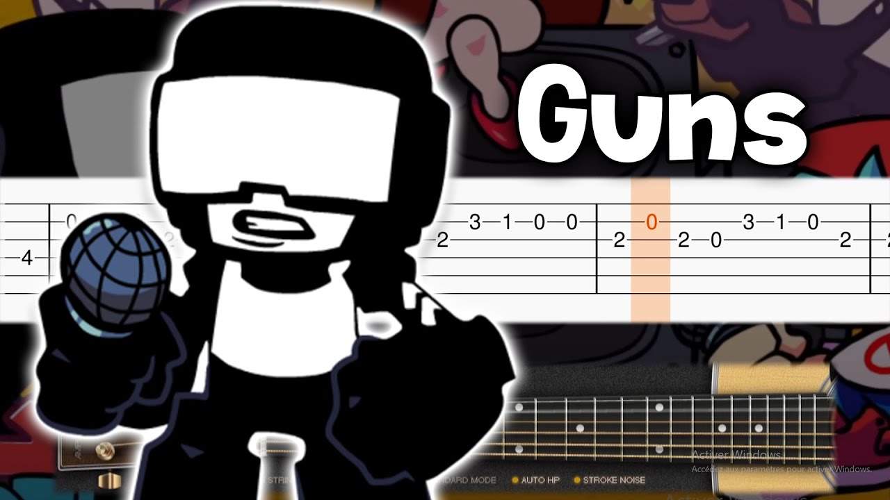 Friday Night Funkin' WEEK 7 - Guns - Guitar tutorial (TAB) - YouTube
