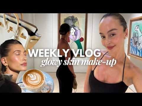 Hailey Bieber Inspired Glowy Skin Makeup, Summer Skincare & Birthday Gift | Málaga Vlog