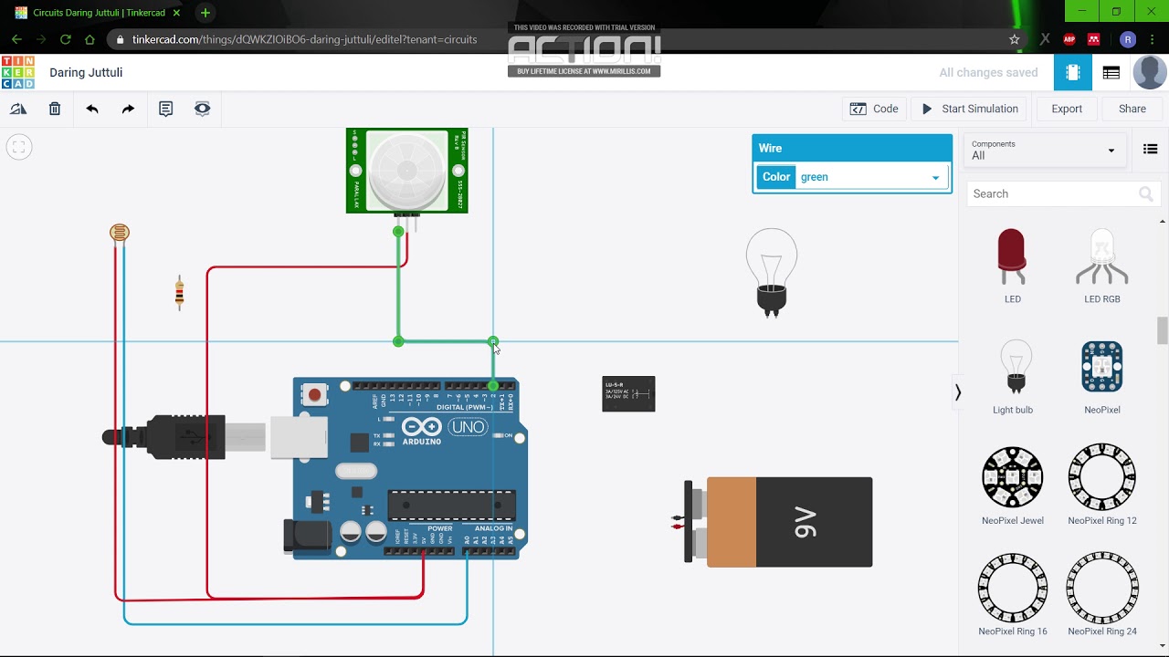 Tutorial Simulasi Lampu Otomatis Melalui Tinkercard - YouTube