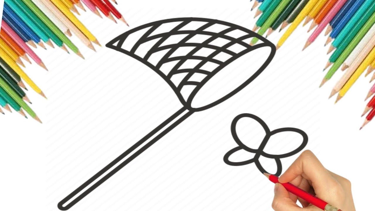 how to draw a net and betterfly| betterfly and net drawing step by step ...