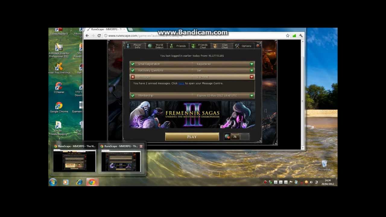 Runescape - multilogging: two accounts in the same world (multiple ...