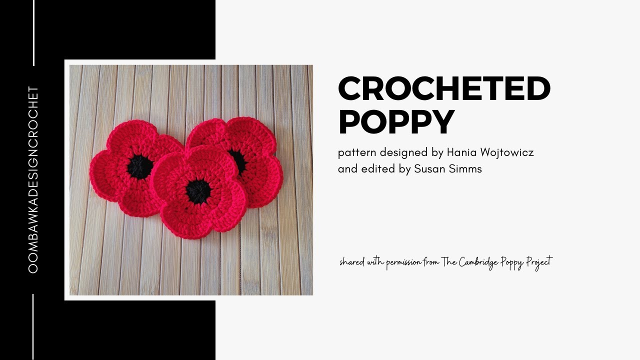 Crocheted Poppy for the Cambridge Poppy Project - YouTube
