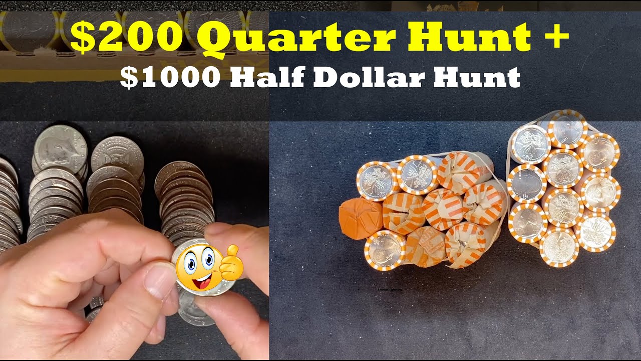 2020 Bank and Customer Wrapped Quarters, $1000 in Half Dollars - Hunted ...