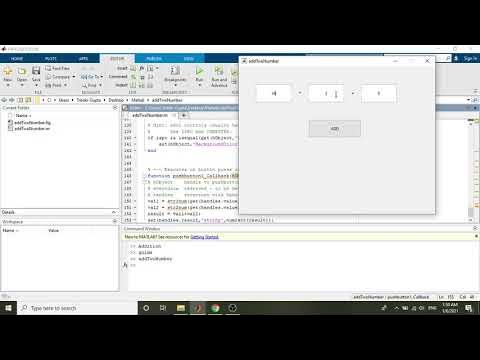Making GUI: Addition of two numbers in MATLAB - YouTube