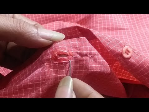 cara memperbaiki lubang kancing yang rusak dengan teknik jahit tangan