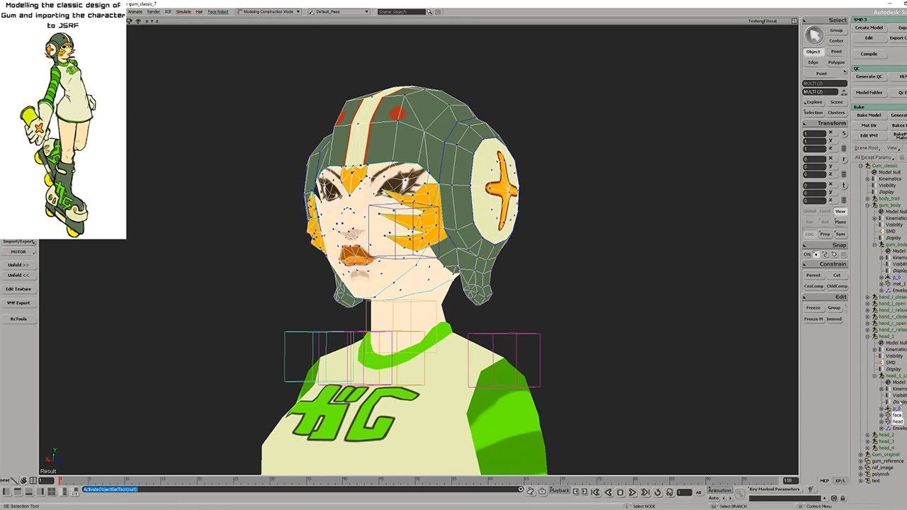 JSRF Timelapse: 3D modelling character: 'Classic' Gum - YouTube