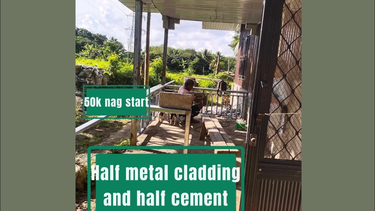 half metal cladding half cement house update. almost finish - YouTube