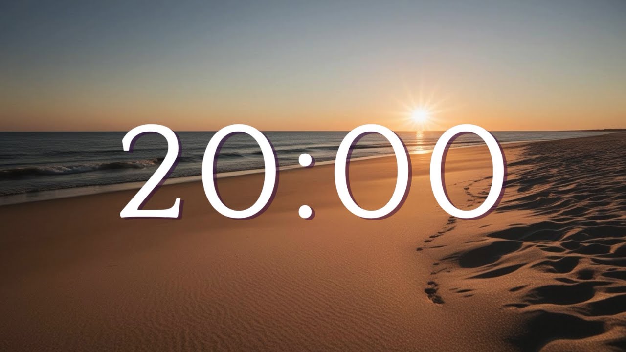 20 minute SILENT timer. Beach aesthetic with gentle ocean waves ASMR at ...