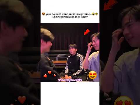 your house is mine ,mine is also mine ..🤣🤣Their conversation is so funny#taekook #jin #bts#viral