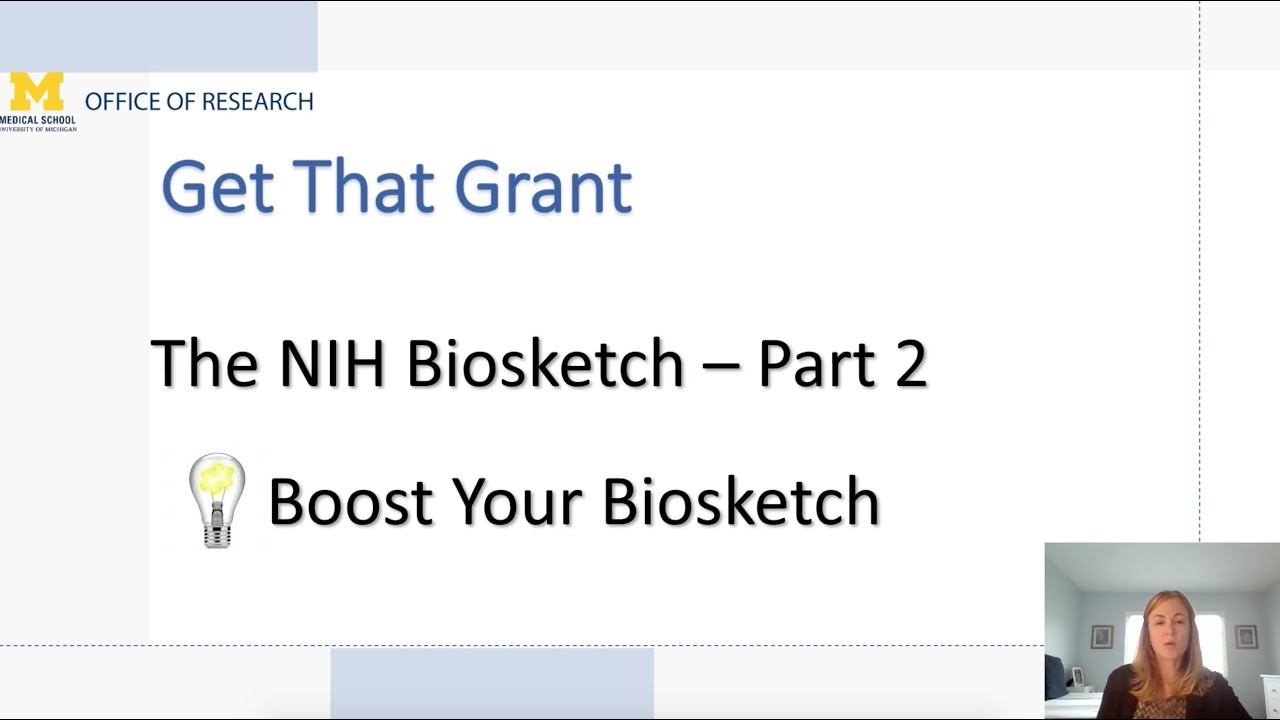 The NIH Biosketch Part 2 – Boost Your Biosketch - YouTube