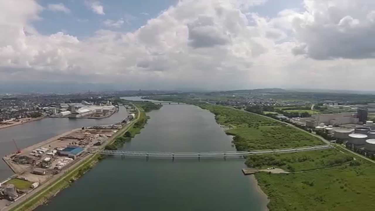 神通川河口からの空撮動画 Aerial shoot at Jinzu river estuary - YouTube