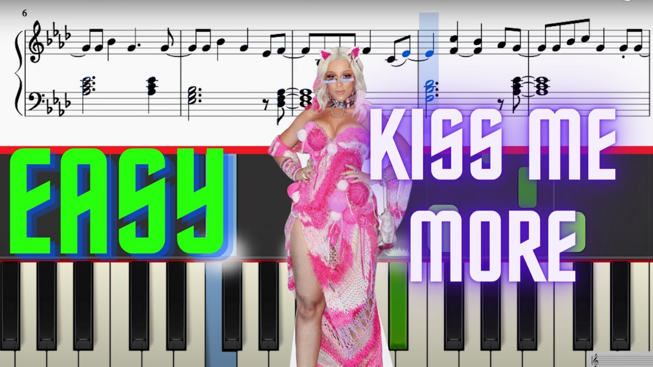 Kiss Me More by Doja Cat, SZA - EASY Piano Tutorial [Synthesia + Sheet ...