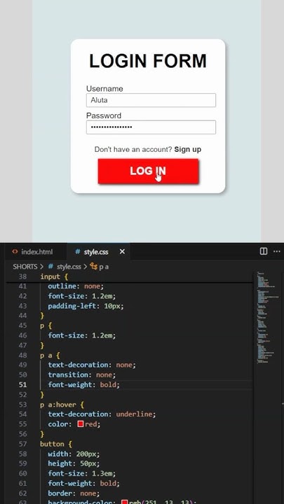How to create a login form #login #loginform #webdev #html - YouTube