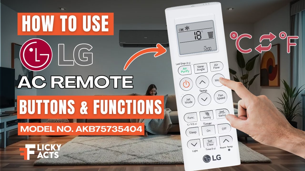 How to Use: LG AC Remote Buttons & Functions | Model No. AKB75735404 ...