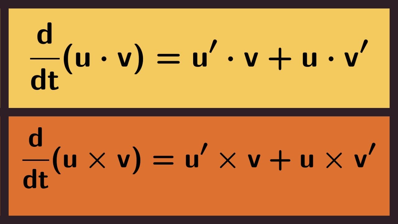 Multivariable Calculus Some Properties Of Derivatives Of Vector Valued Functions Youtube