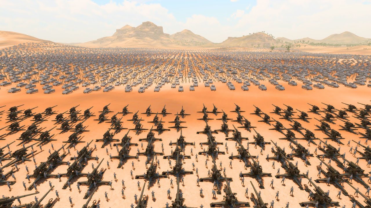 10,000 SHERMAN TANKS vs 10,0000 HOWITZER CANNONS !! | UEBS 2 - YouTube