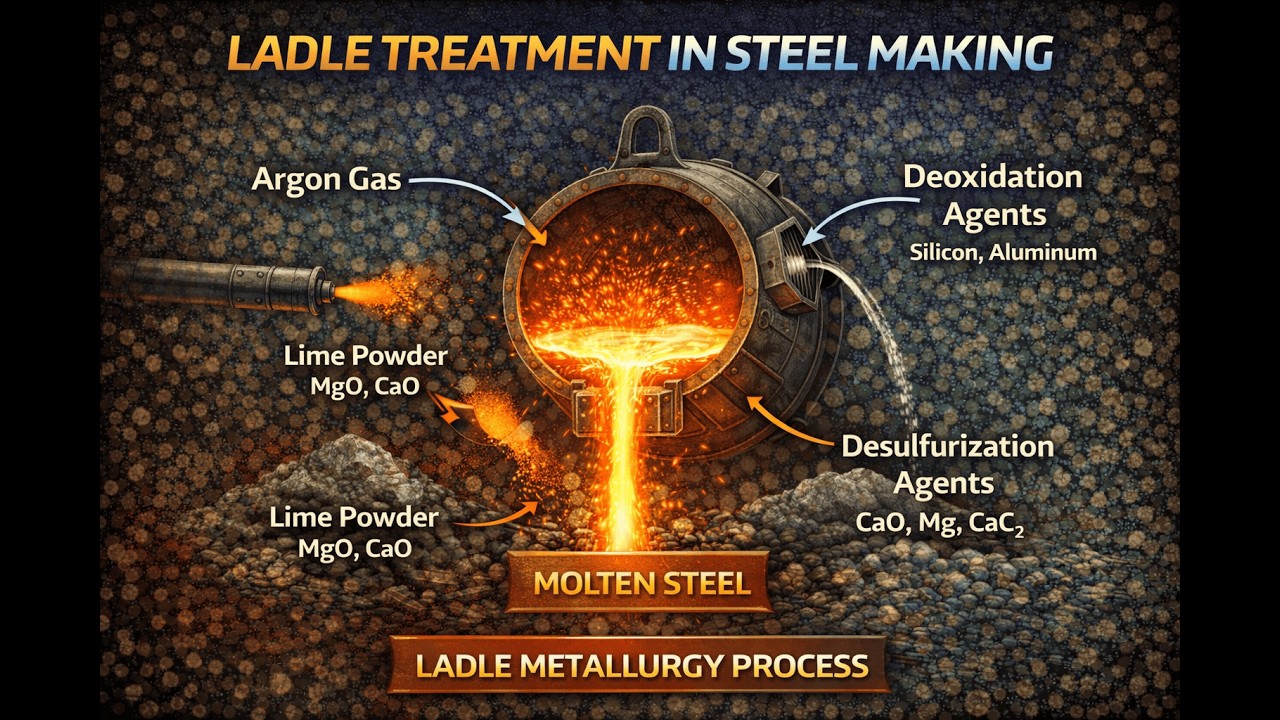Ladle Treatment in Steel Making | Secondary Steel Refining Explained ...