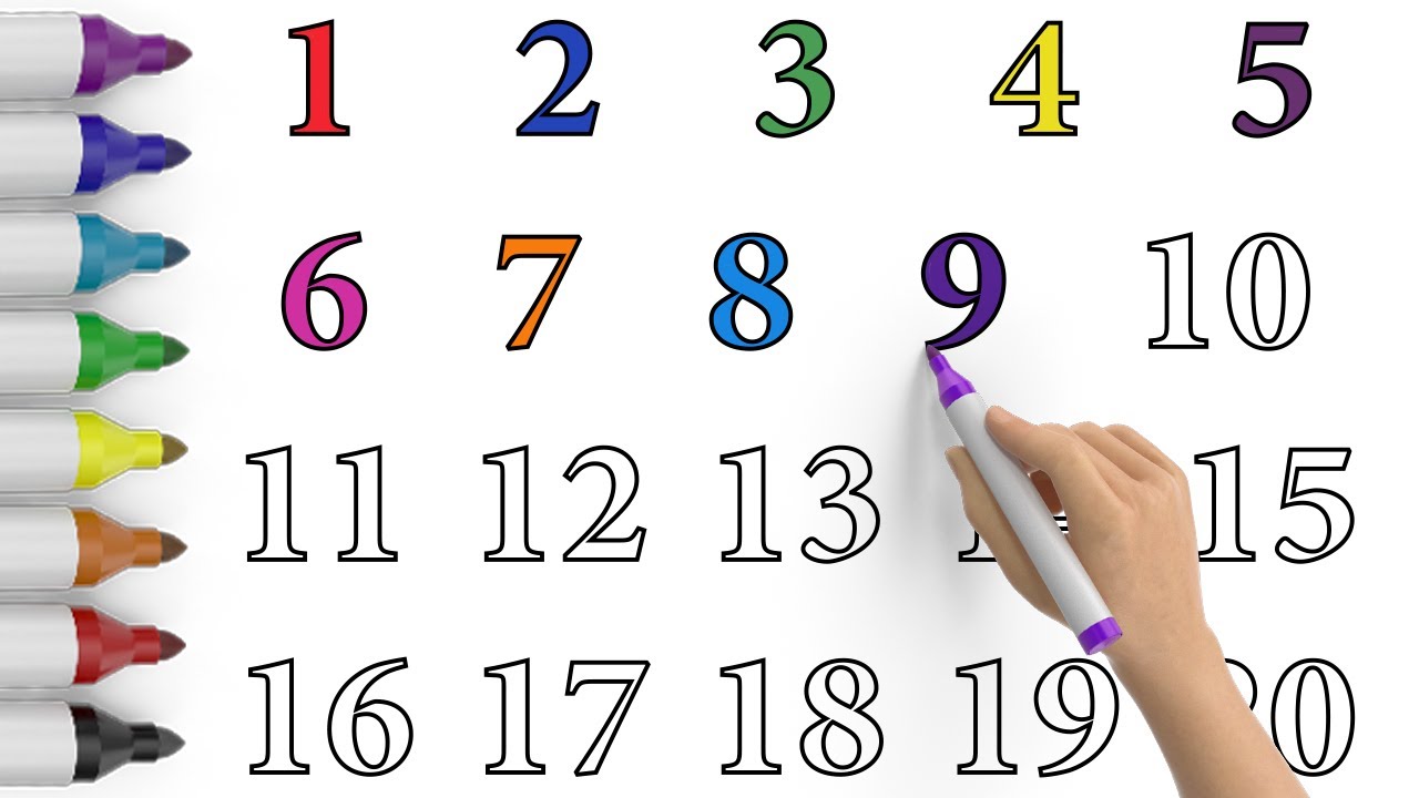 DRAWING NUMBERS | 1 to 20 learn and write | 1 to 20 writing drawing ...