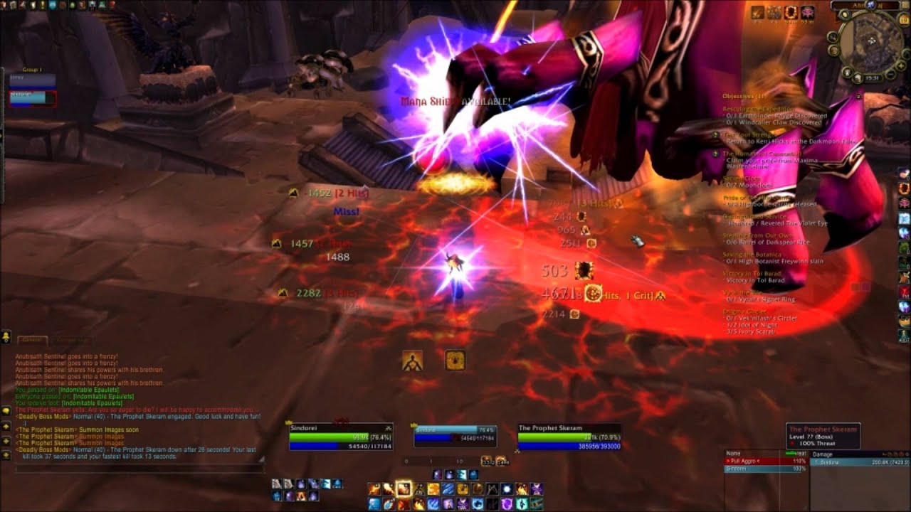 WoW raid boss solo: The Prophet Skeram (fire mage 85) - YouTube