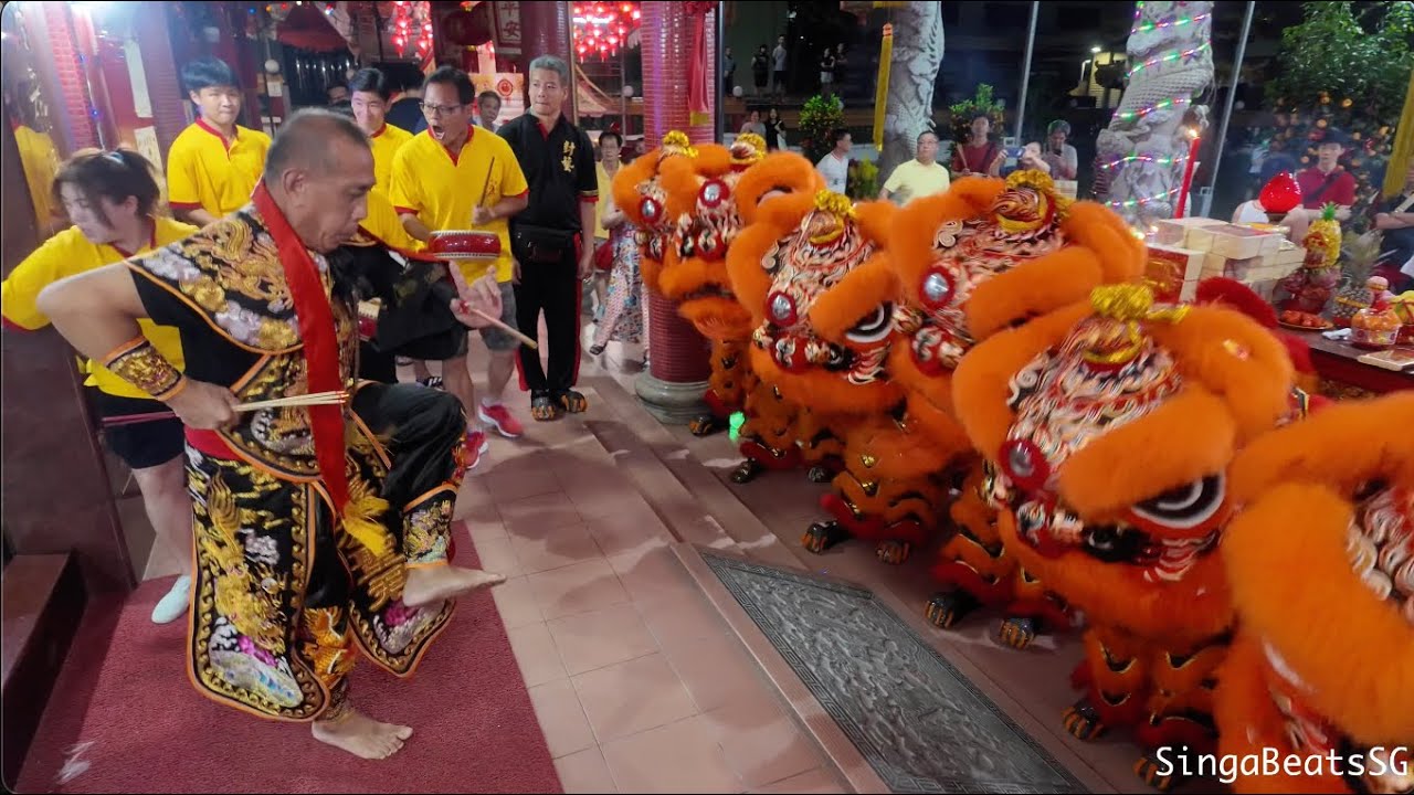 [4K] Grand Lion and Dragon Dance Performance @ Guang Ming Tang Temple ...