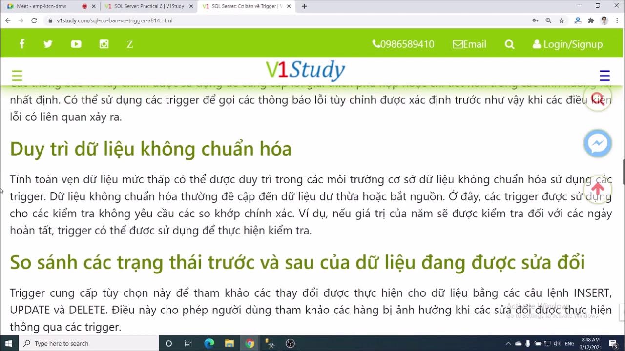 SQL Server-C2010G: Bài 10. Trigger INSERT, DELETE, UPDATE, trigger AFTER, INSTEAD OF. - YouTube