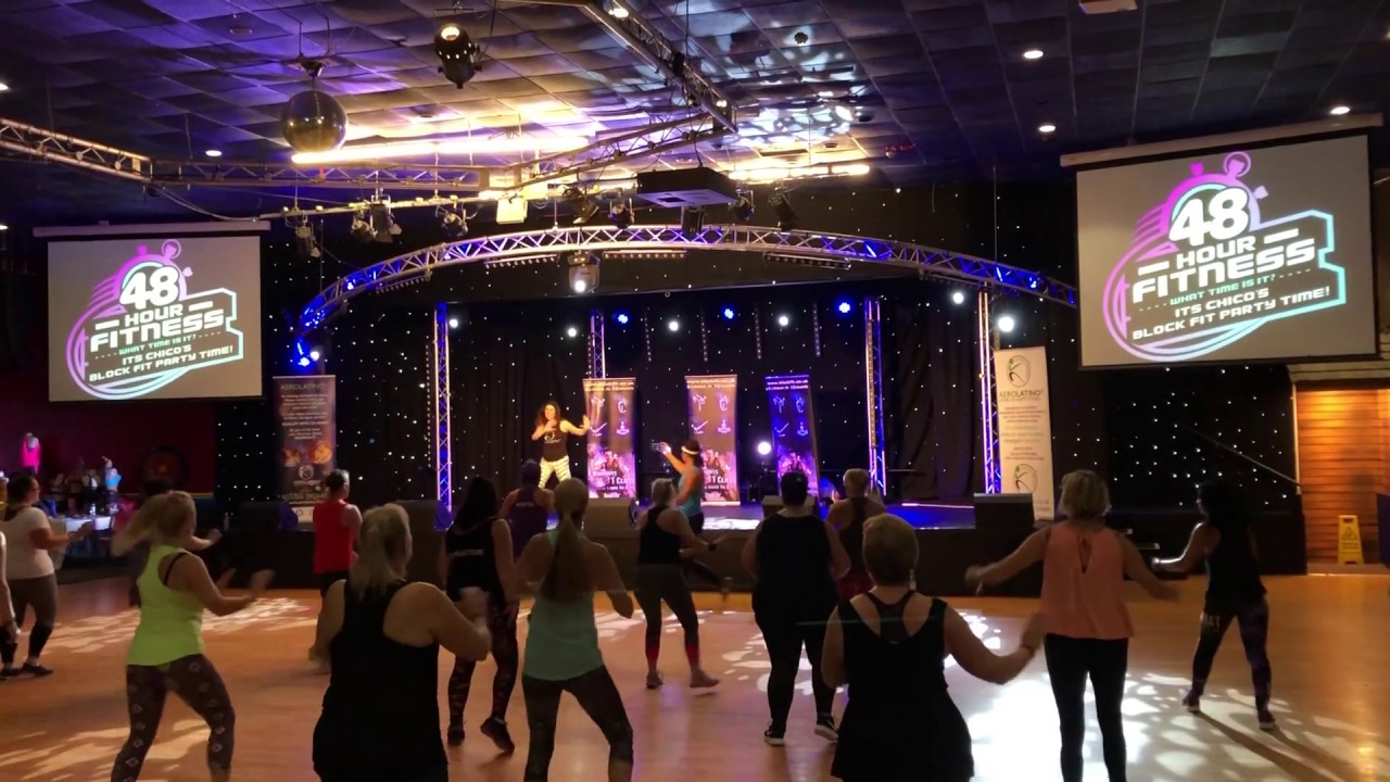 Aerolatino Fitness at 48hour Chico's Block Fit Party - YouTube