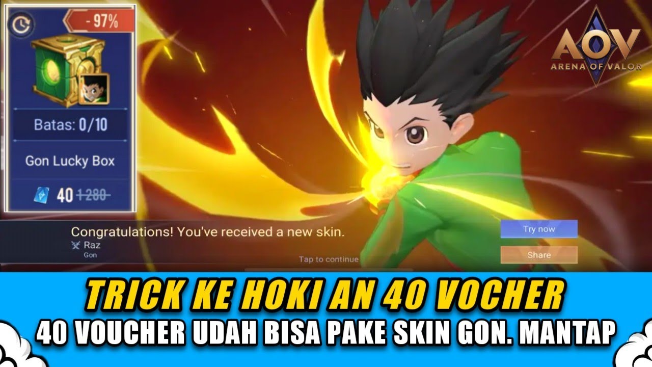 AOV NEW SKIN RAZ GON HUNTER - AOV X Hunter - Arena of Valor RoV - YouTube