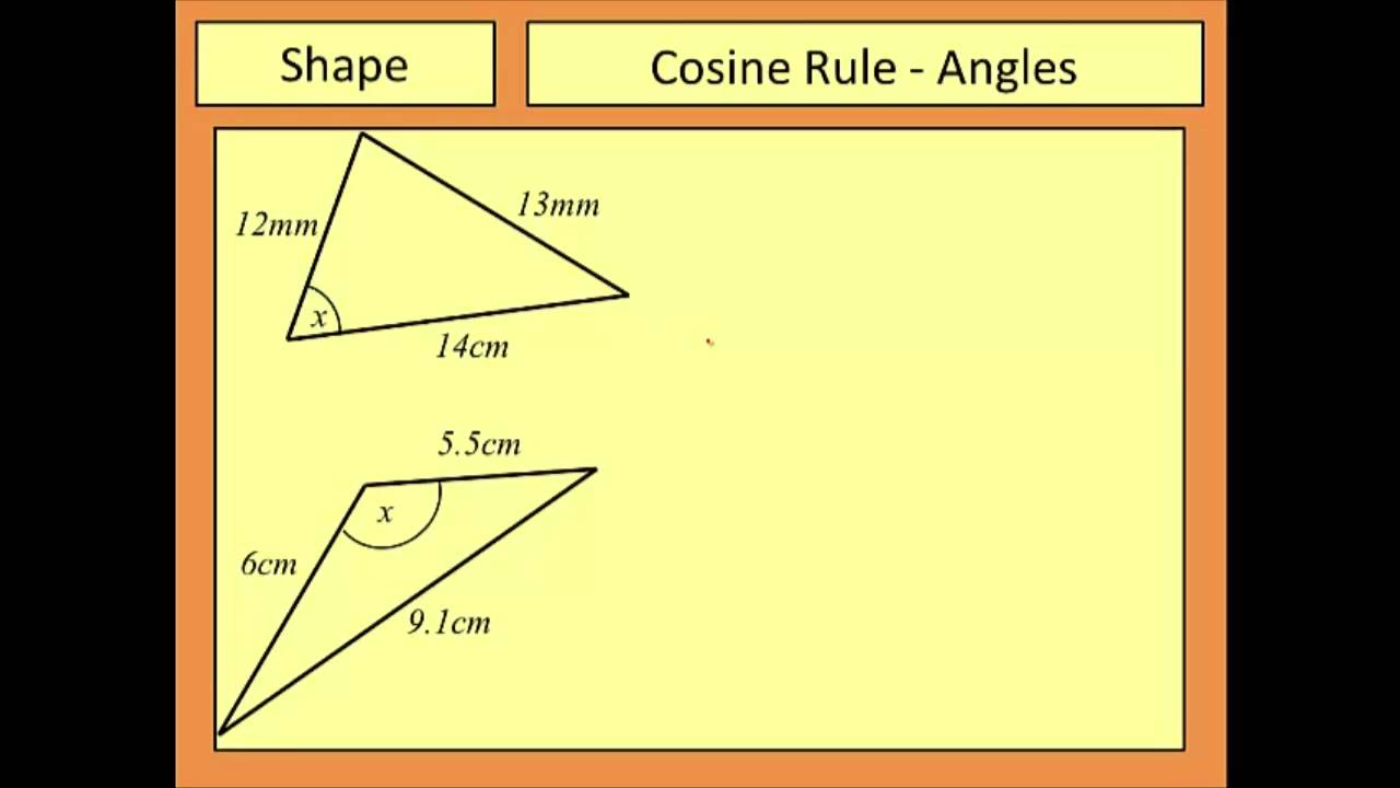 The Cosine Rule (Missing Angles) - YouTube