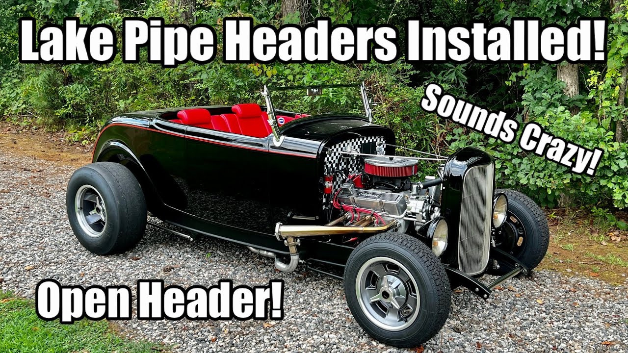 Lake Pipe Header Install - ‘32 Ford Roadster Hot Rod - YouTube