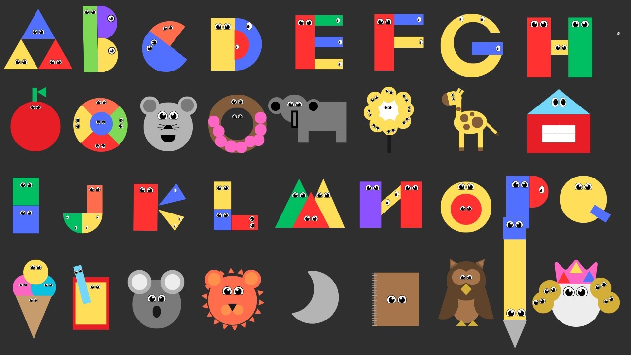 ABC Song for Kids | Learn Alphabet A to Z with Shapes: Circle, Triangle ...