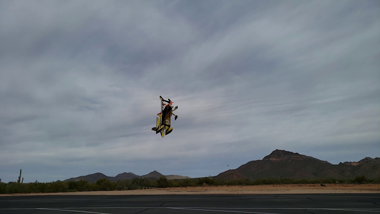 Kim Quenette flies the new Multiplex Challenger biplane! - YouTube