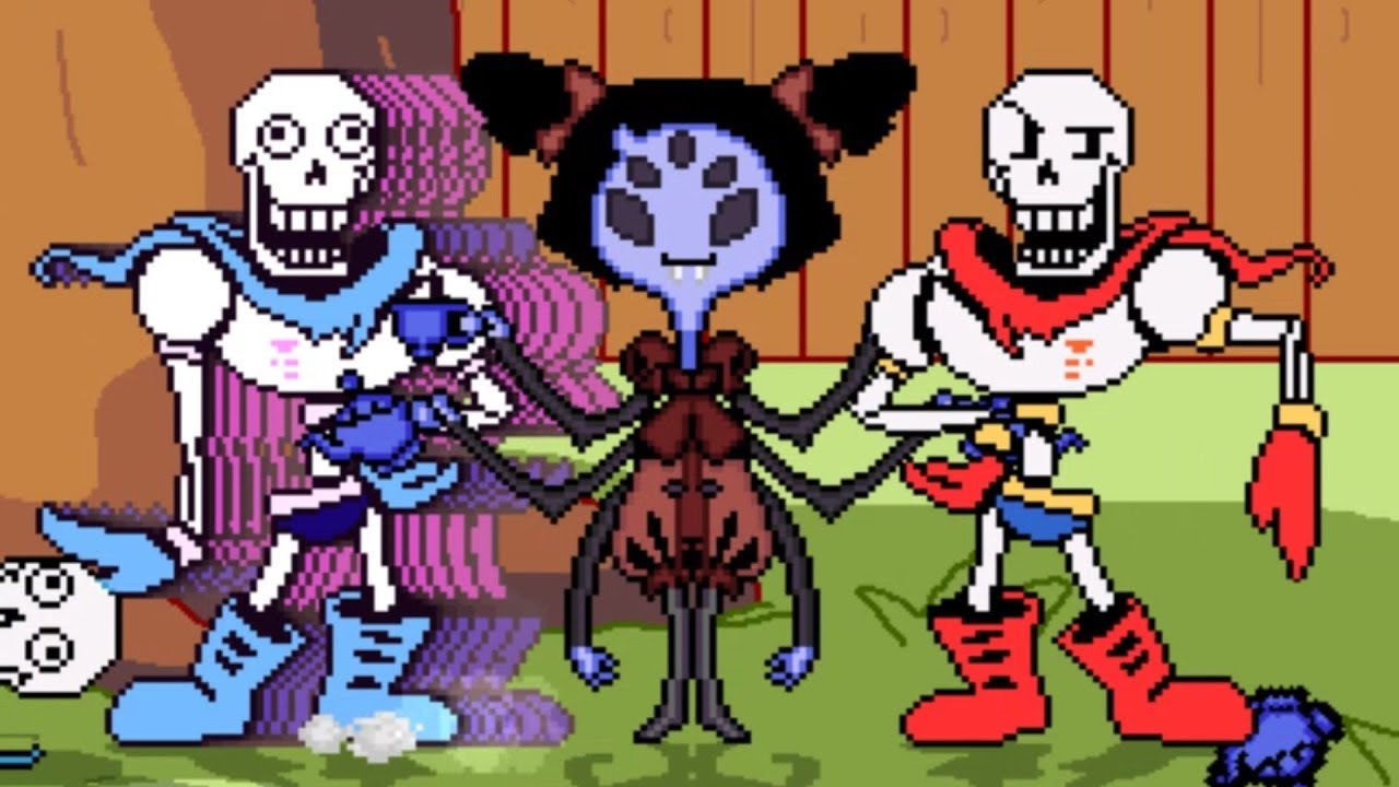 TEAM FUNNY PAPYRUS & MUFFET THE SPIDER IN SURVIVAL MODE | FUNNY GAMING ...