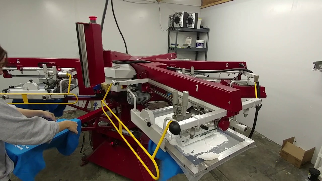 Automatic screen printing with A+ Images - YouTube