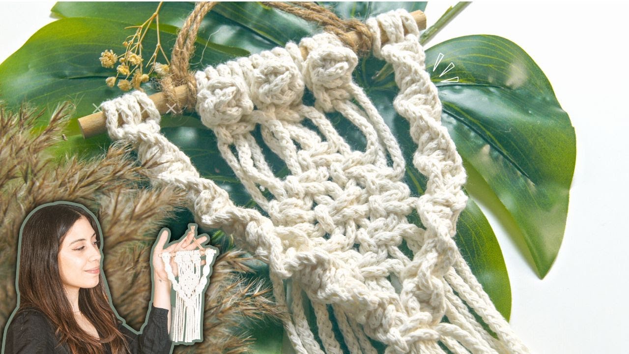 MINI TAPIZ MACRAMÉ PASO A PASO | TAPICES DESDE CERO con 1 SÓLO NUDO | Cómo hacer un tapiz de ...