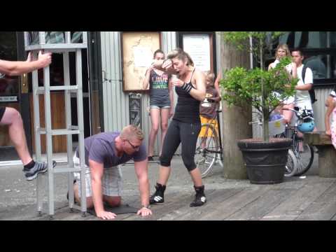 Contortionist Emma on Granville Island, Vancouver, BC