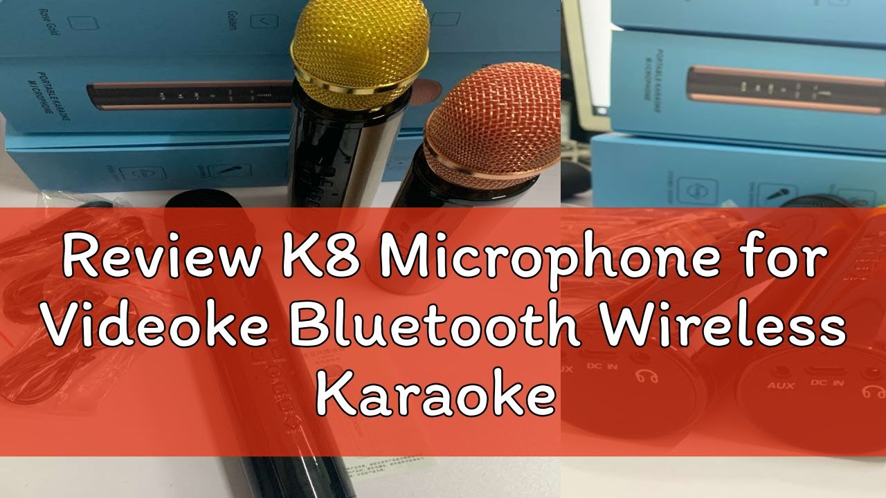 Review K8 Microphone for Videoke Bluetooth Wireless Karaoke Speaker USB ...