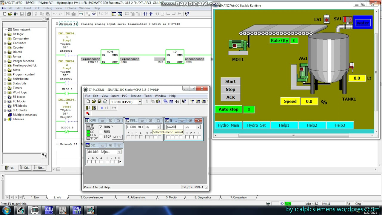 Cara Simulasi Data Analog Input(Scaling) di PLCSim dari Project File ...