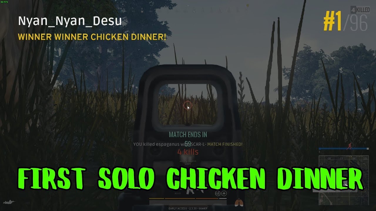 「Battlegrounds」 First solo chicken dinner - YouTube