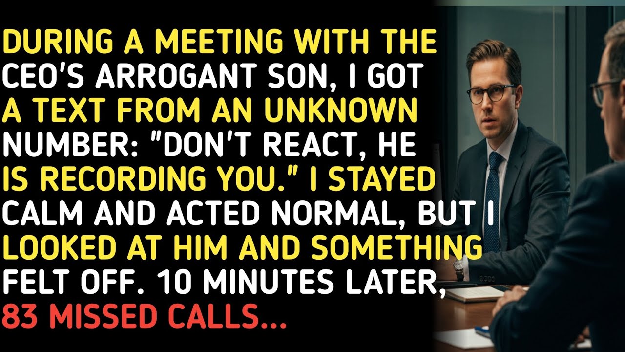 DURING A MEETING WITH THE CEO'S ARROGANT SON, I GOT A TEXT FROM AN ...