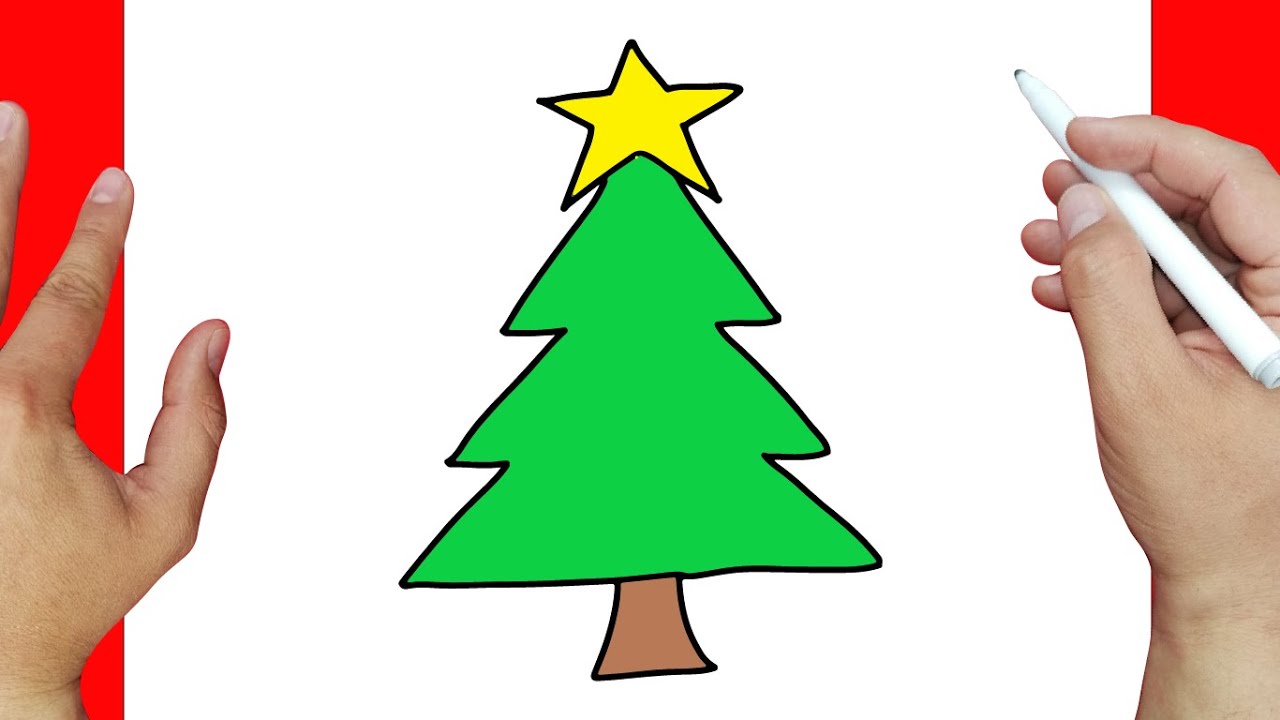 How to draw A Christmas tree step by step - YouTube