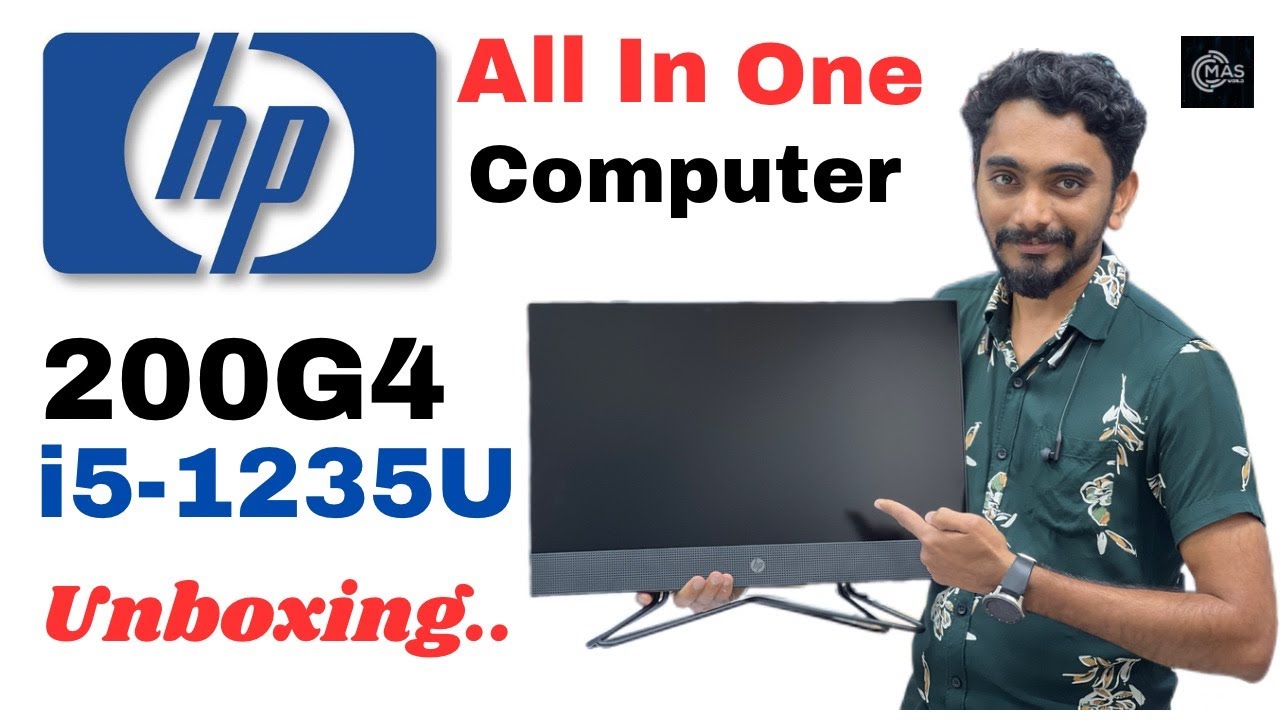 HP 200 G4 22" All-in-One PC-1235U-8GB-256 SSD GREY | unboxing - YouTube